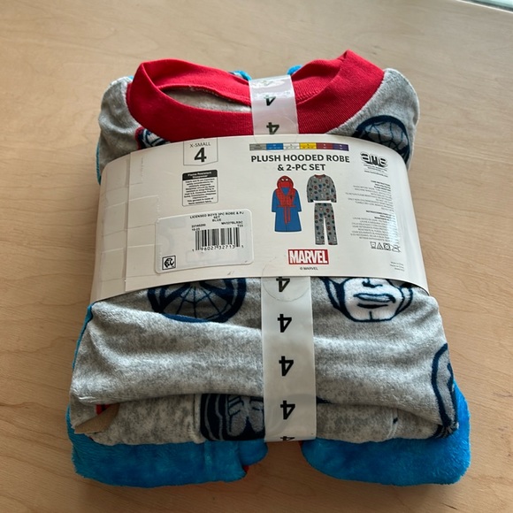 Pajamas | Plush Hooded Robe And 2 Piece Set Pajama Top And Bottom Robe ...